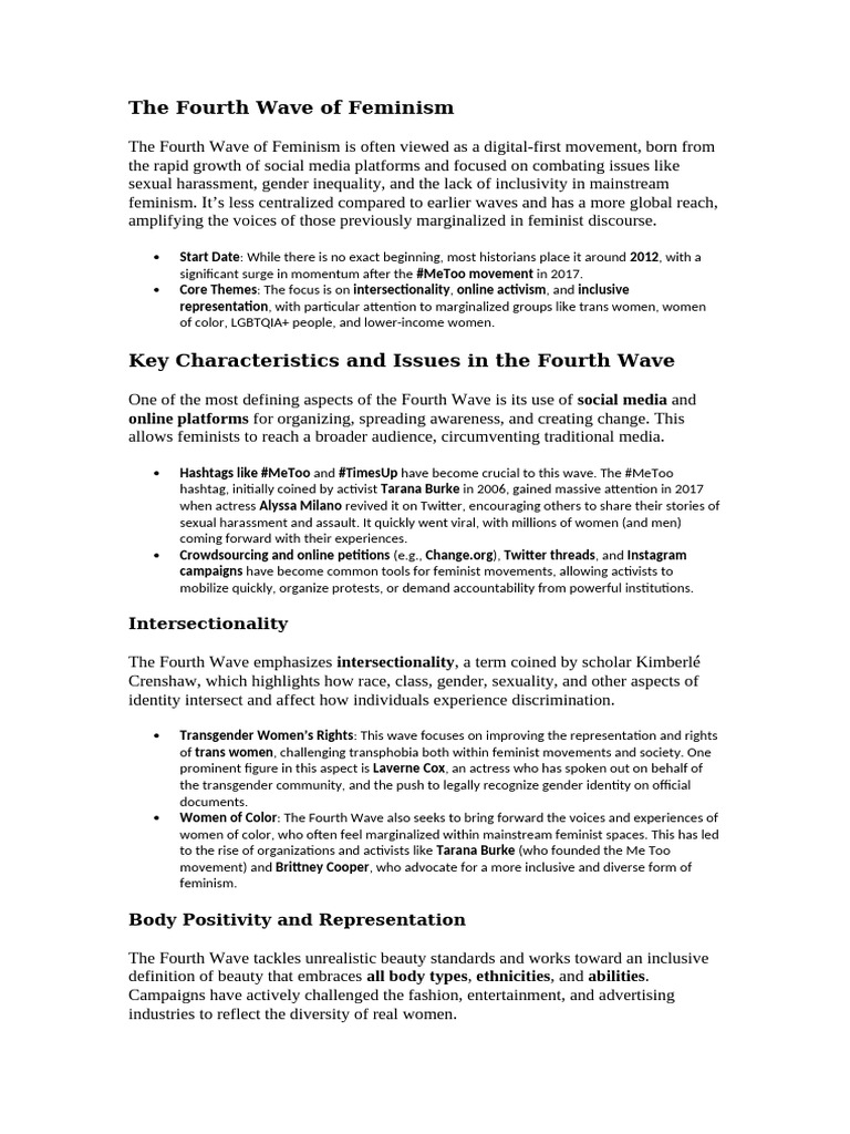 Understanding Fourth Wave Feminism | PDF | Gender Studies | Feminism