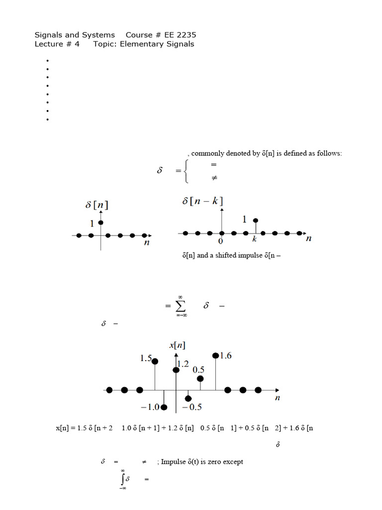 Lecture04 - Elementary Signals | PDF | Electrical Engineering ...