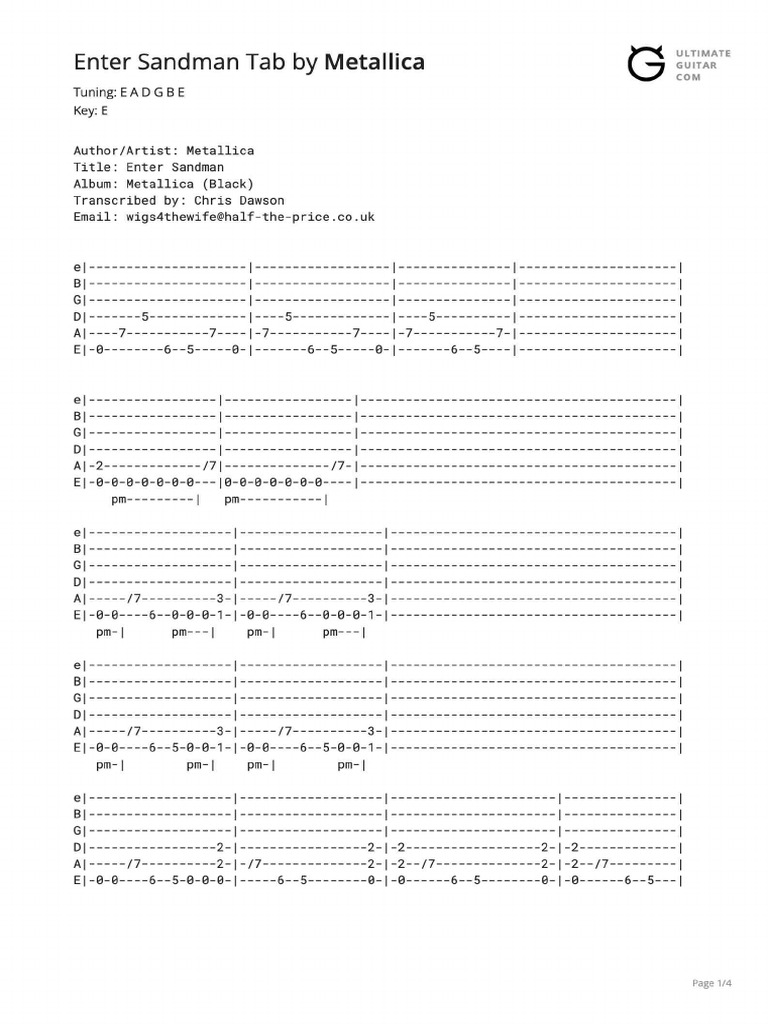 Enter Sandman | PDF