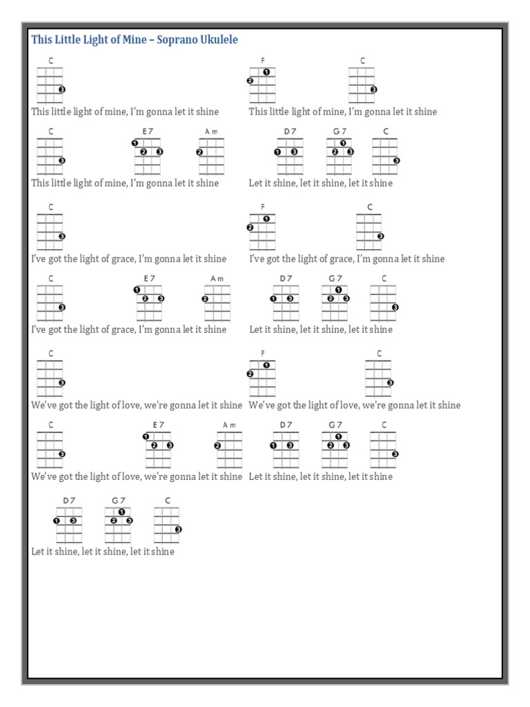 This Little Light of Mine Uke c s | PDF