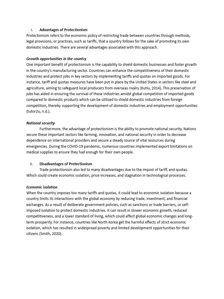 Advantages of Protectionism | PDF | Protectionism | Tariff