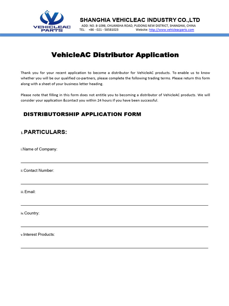 vehicleac-distributor-application | PDF
