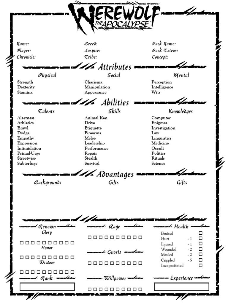 WOD - Werewolf - Theurge | PDF | Role Playing Games