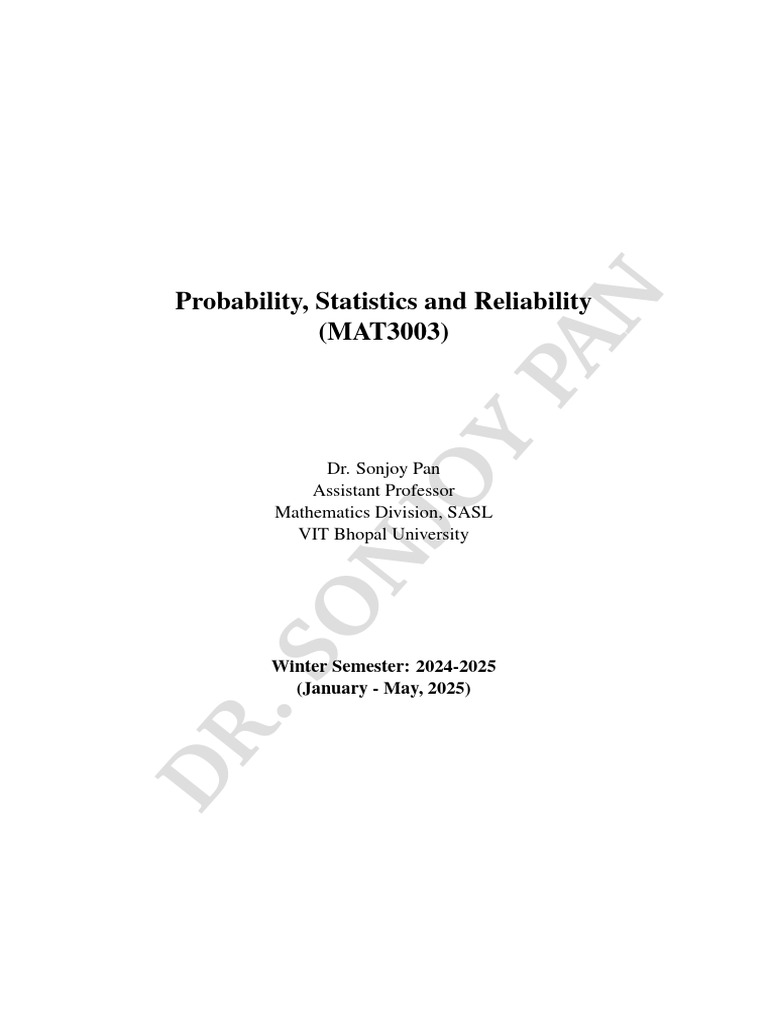 Material MAT3003 Modules - (1+2) | PDF | Probability Distribution | Measure Theory