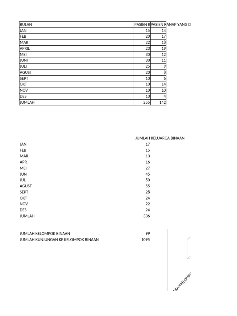 Statistik Keluarga Binaan dan Pasien Askep | PDF