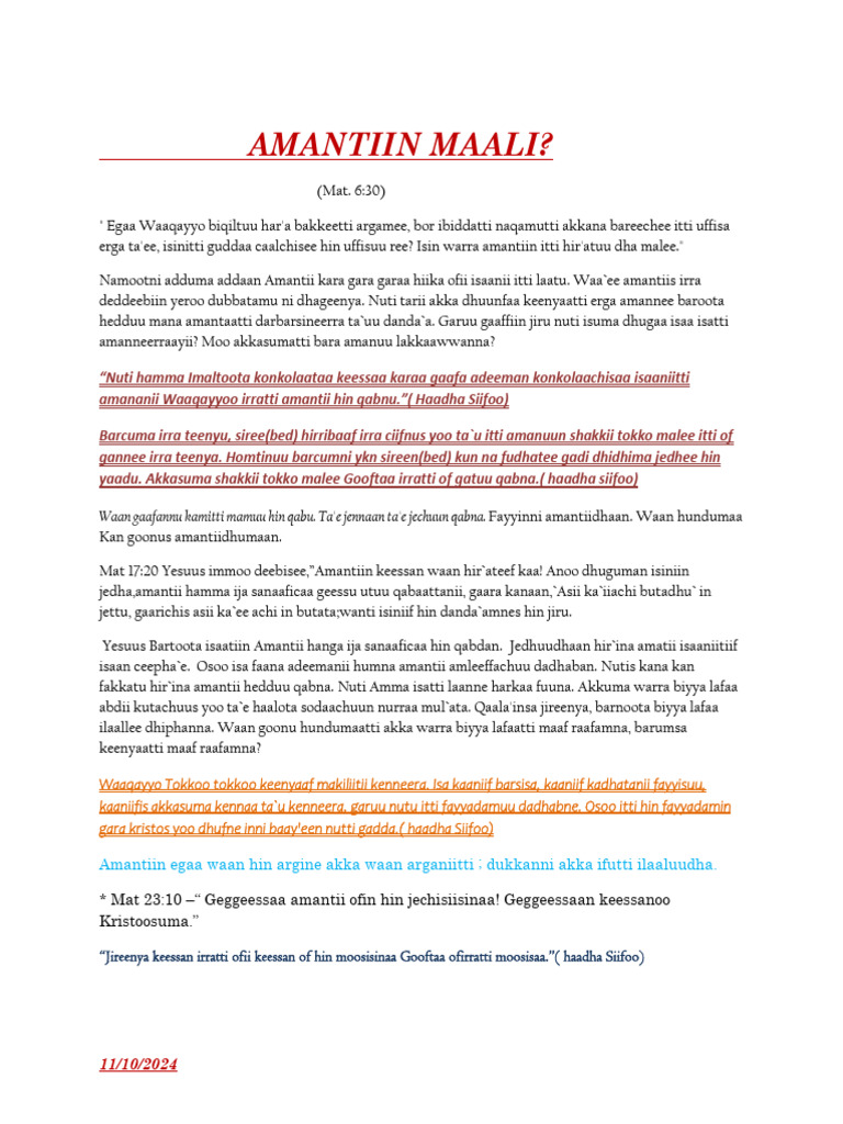 Amantiin Maali Haadha Siifoo 2(1)1 | PDF