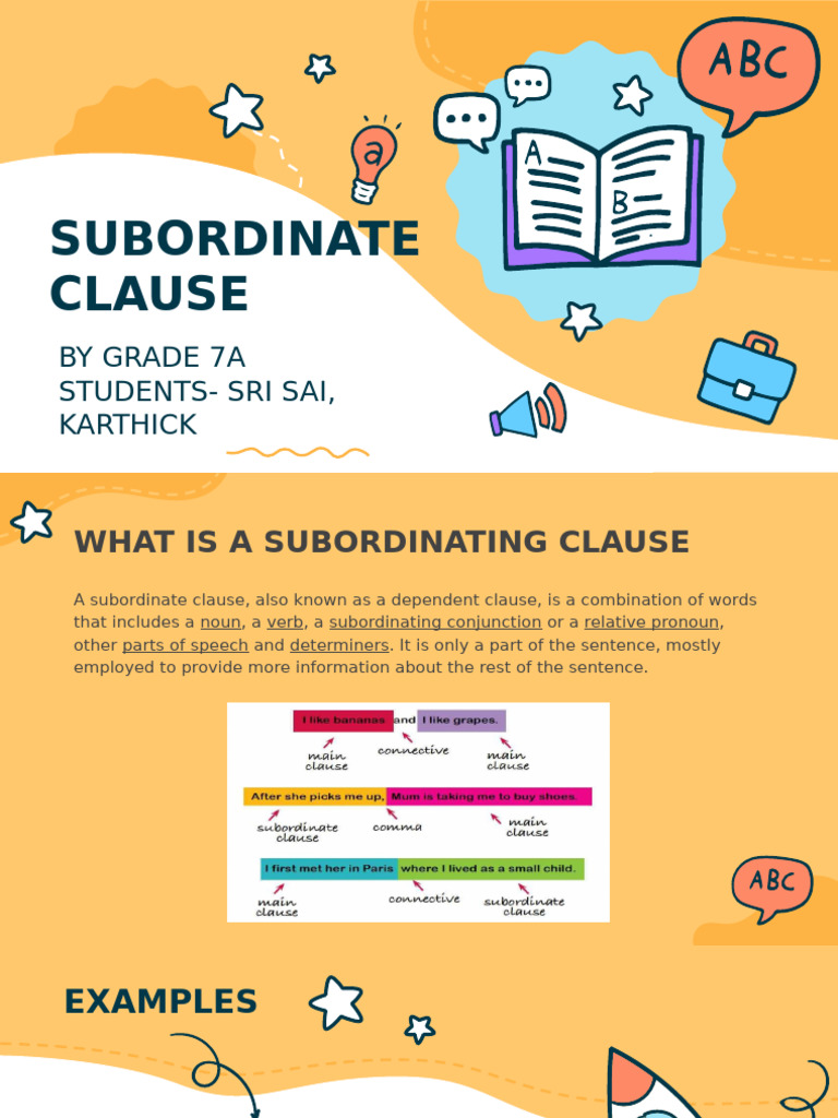 Subordinating Clause & Kinds | PDF