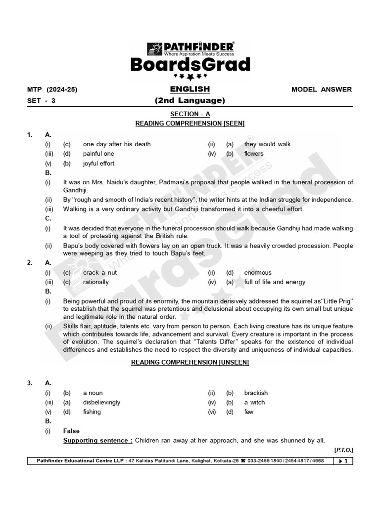 English_2nd_Lang_Class_X_Mock_3_Model_Answer_2024_2025 | PDF