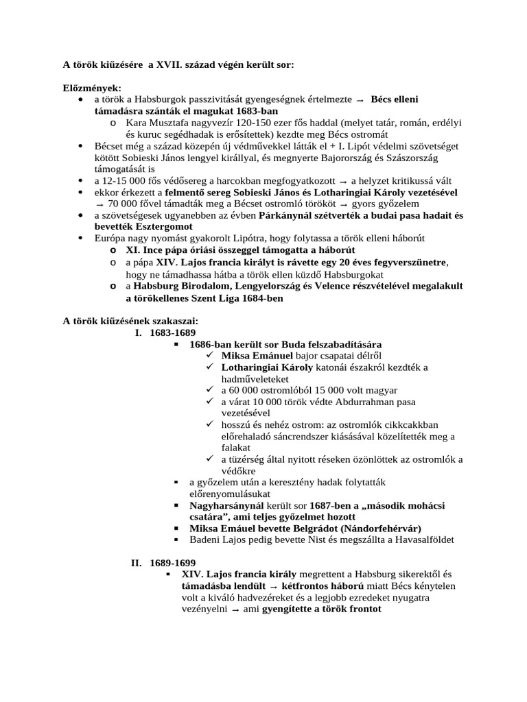 A Török Kiűzésére A XVII | PDF