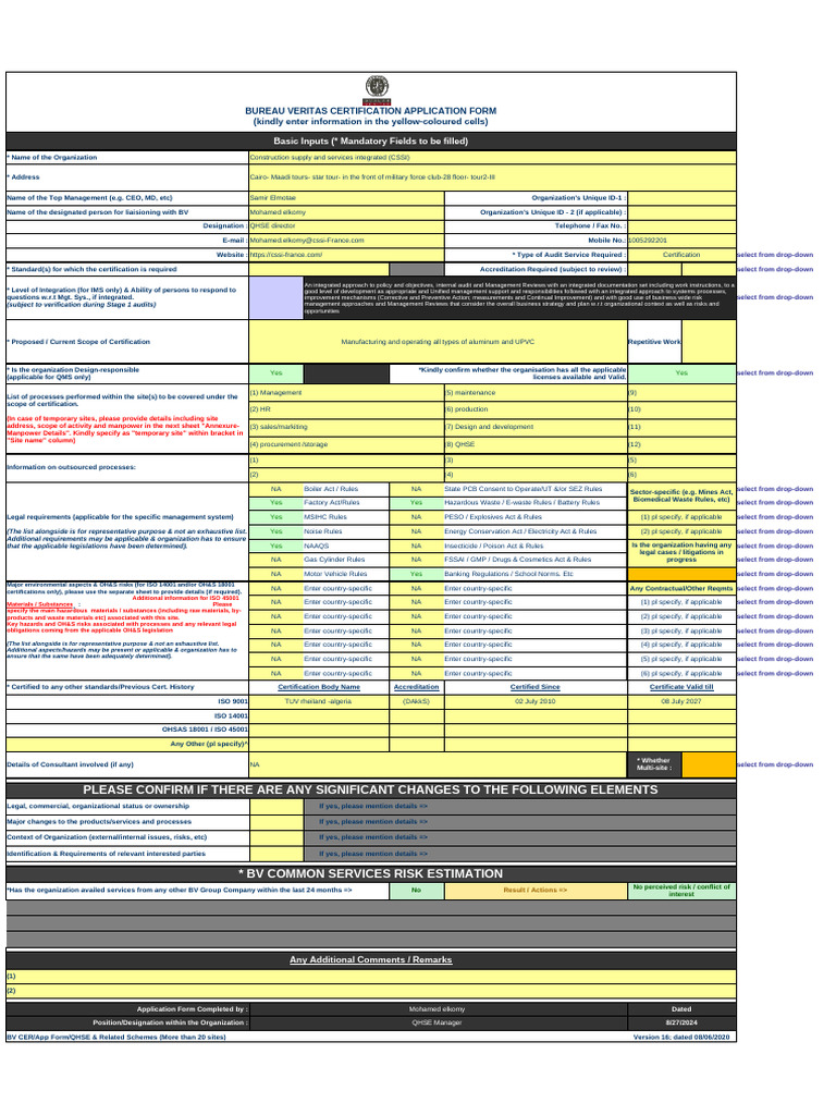 Application Form 9 14 18 45 - Information from the Client | PDF | Risk ...