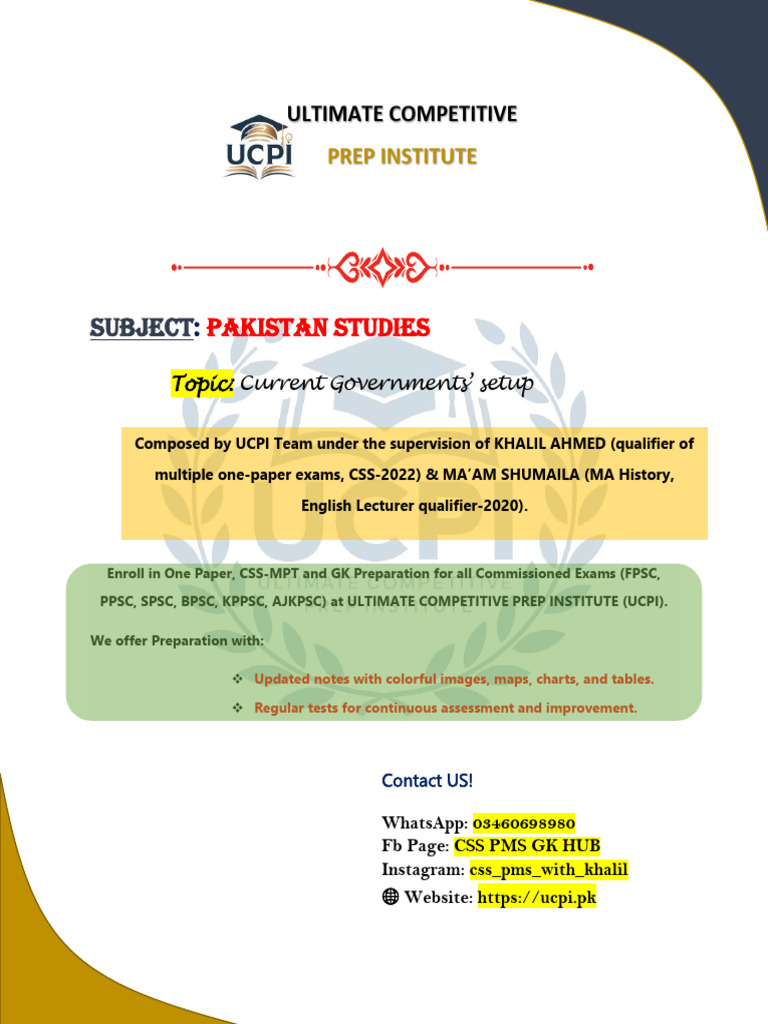 Pakistan Studies-10 (Current Government) | PDF | Government Of Pakistan ...