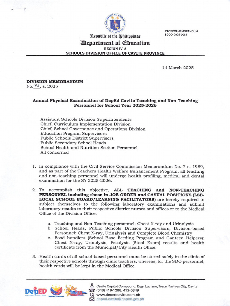 Sgod 2025 DM 0061 | PDF
