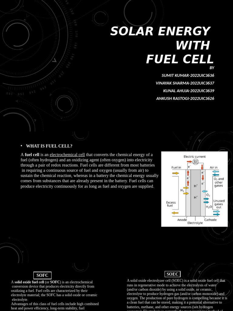Solar Energy With Fuel Cell | PDF | Fuel Cell | Solid Oxide Fuel Cell