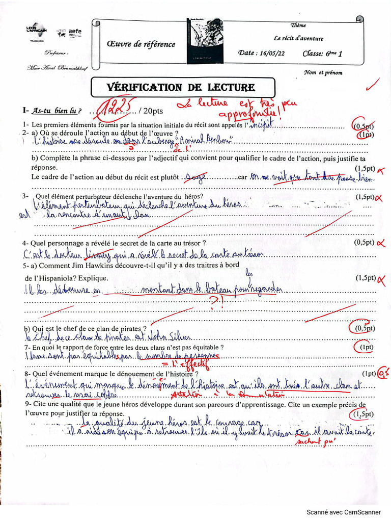 DS 11 Controle de Lecture | PDF