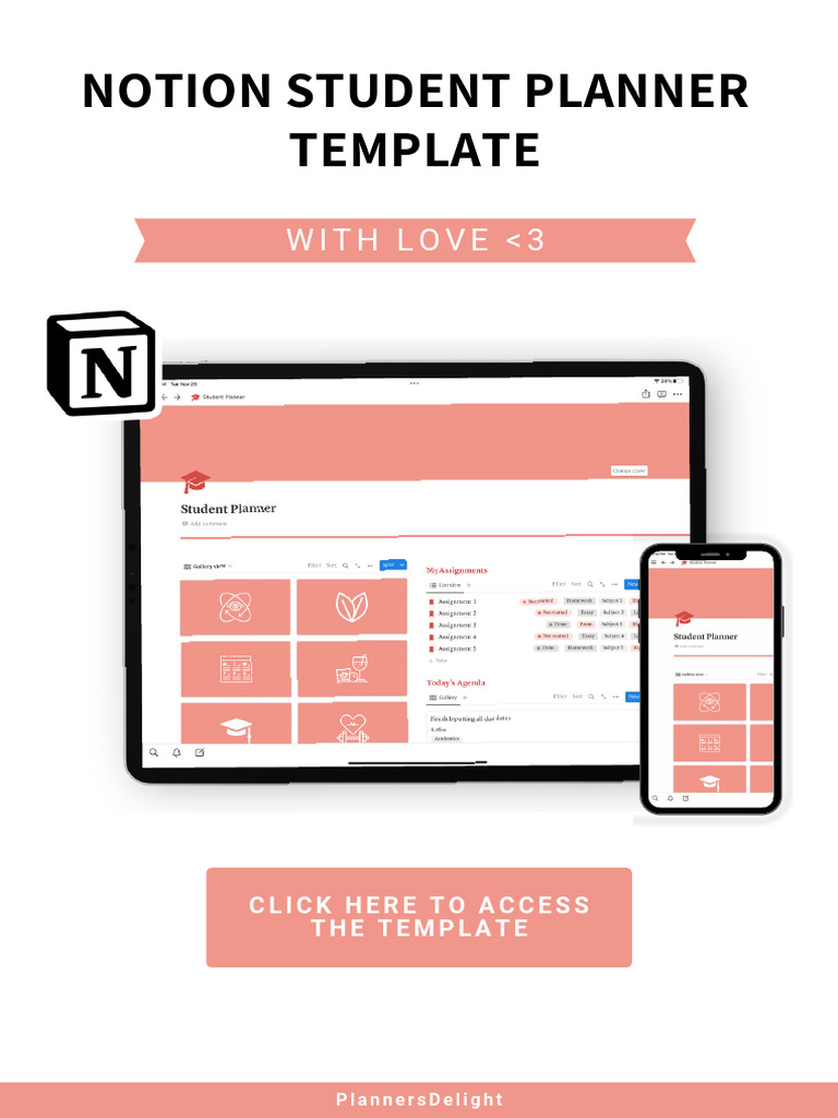 Notion Student Planner Template | PDF