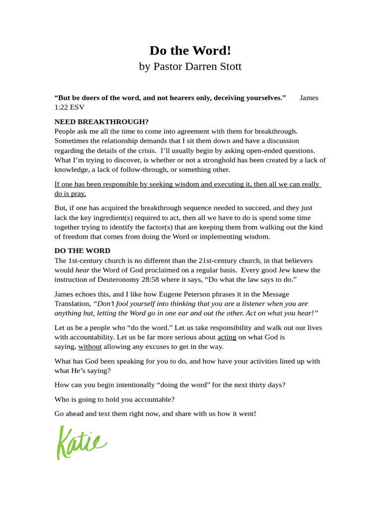 Do The Word! - Pastor Darren Stott | PDF
