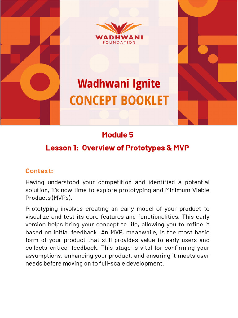 M5 - L1 Overview of Prototypes and MVP - Revised | PDF | Prototype | Design