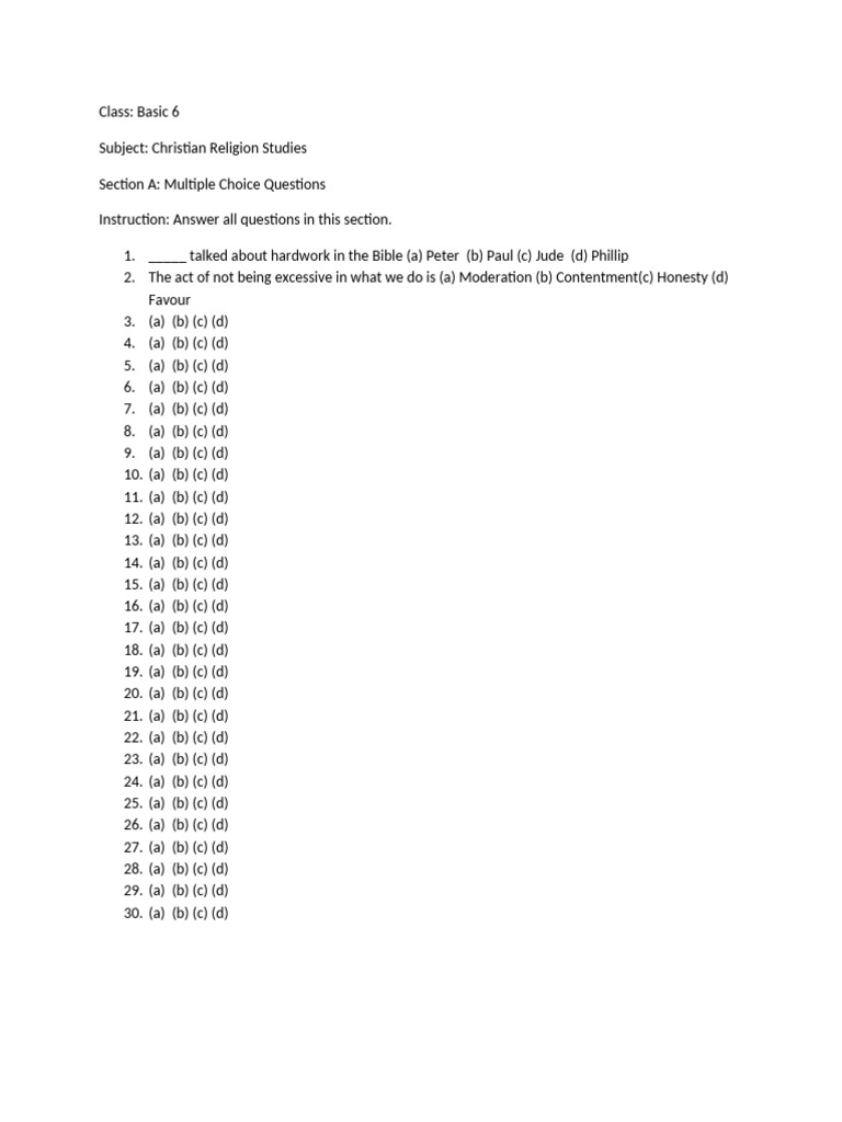 BASIC SIX - 2nd Term CRS Exam Questions | PDF