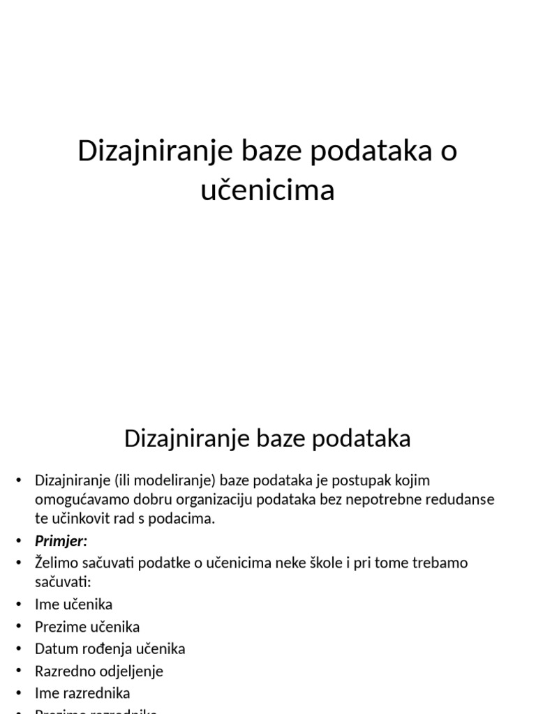 Primjer Za Baze | PDF