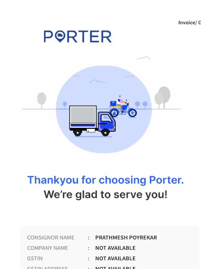Porter Invoice | PDF