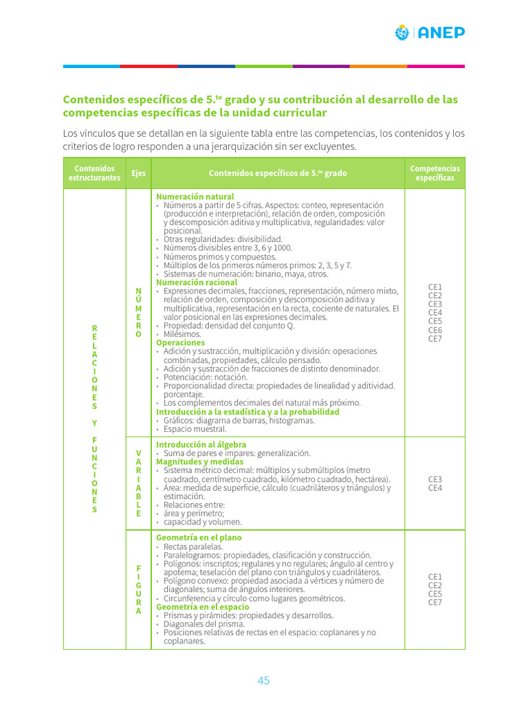 Programa 5to 2023 (Contenidos y Criterios de Logro) (1) | PDF | Verbo | División (Matemáticas)