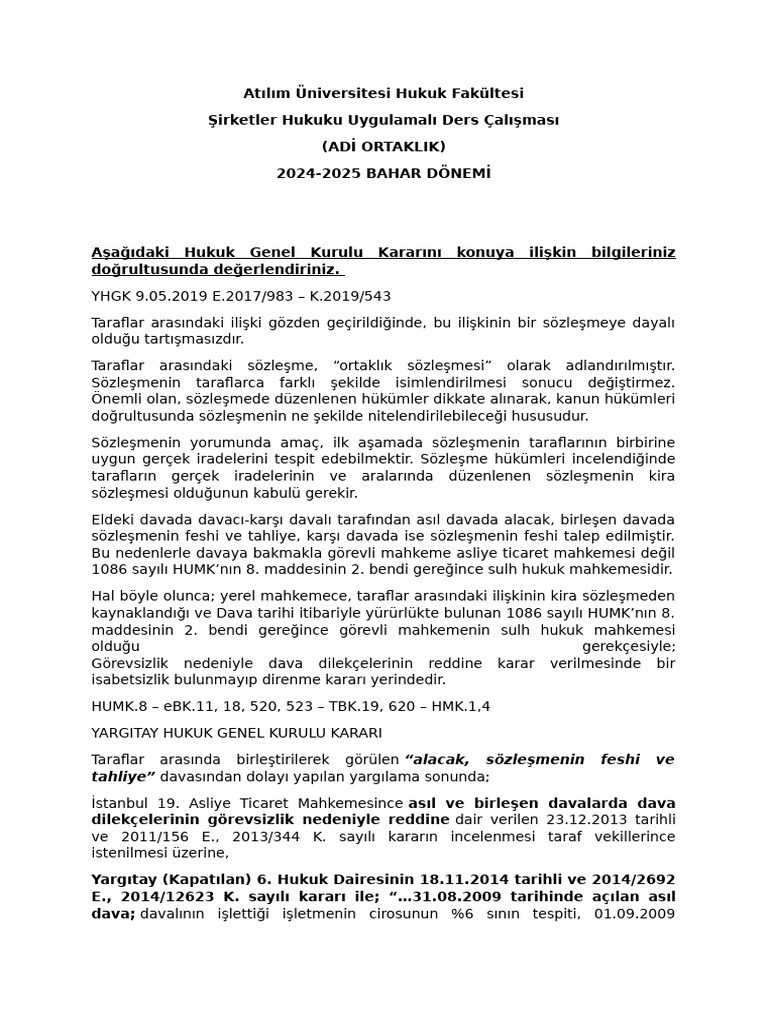 Adi Şirket Uygulamalı Ders1 | PDF