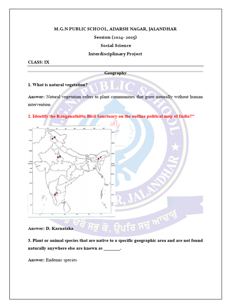 Interdisciplinary Project Class - IX | PDF | Forests | Deforestation