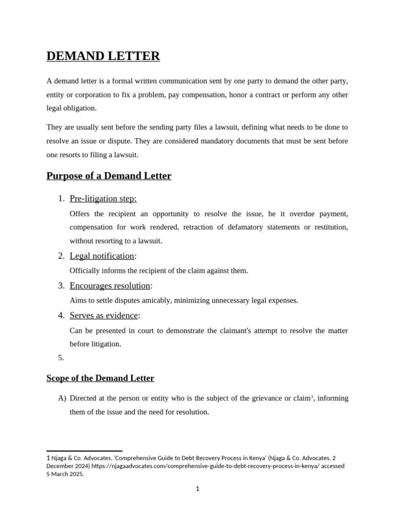 Understanding Demand Letters: Purpose & Components | PDF | Lawsuit ...