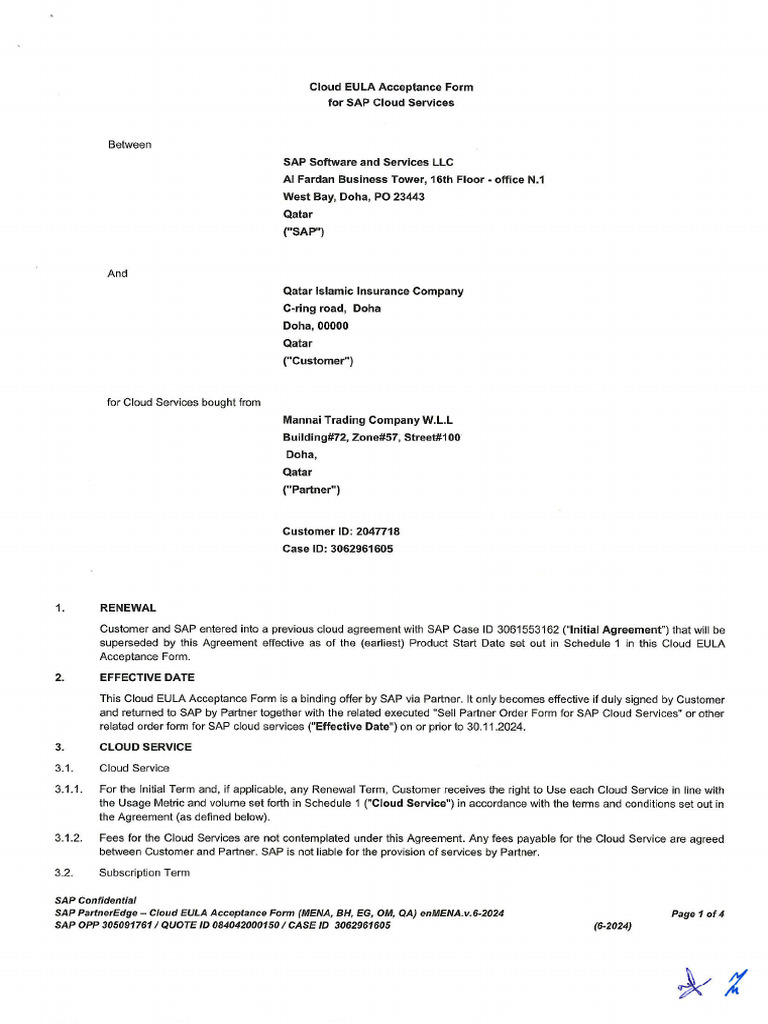 Cloud EULA Acceptance Form | PDF