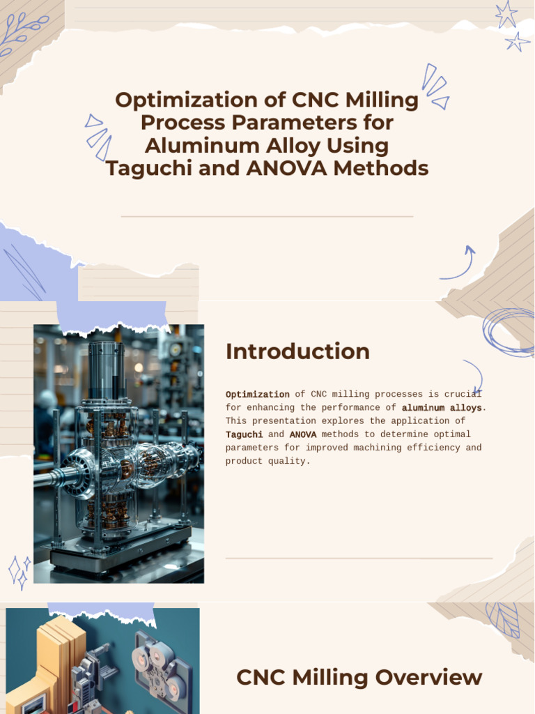Slidesgo Optimization of CNC Milling Process Parameters For Aluminum Alloy Using Taguchi and ...
