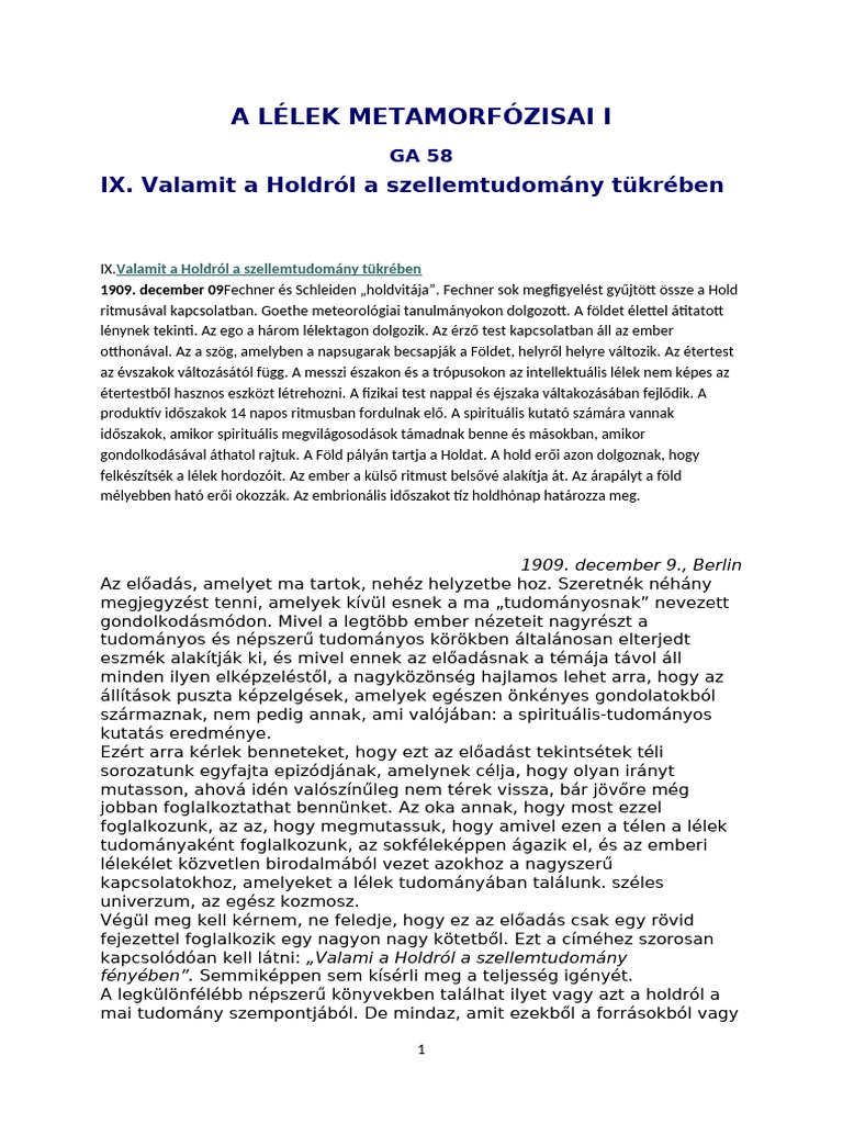 A LÉLEK METAMORFÓZISAI I | PDF