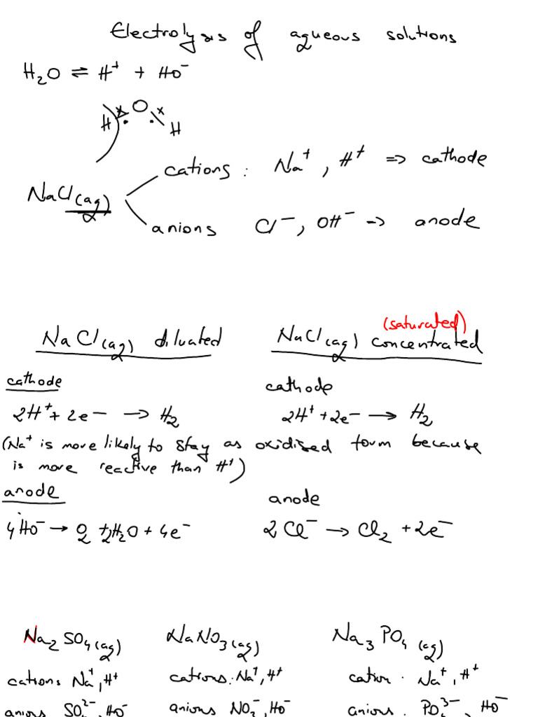 Electrolysis of Aqueous Solutions-notes | PDF