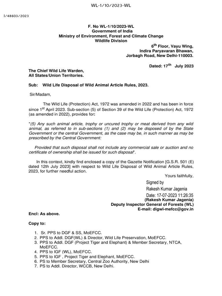 Notification Regarding Rules Under Section 39 WL Disposal | PDF