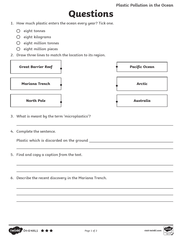 T TP 2549933 Plastic Pollution in The Ocean LKS2 NonFiction Reading ...