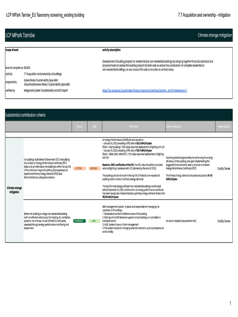 Appendix 2 - EU Taxonomy Checklist - Mitigation | PDF