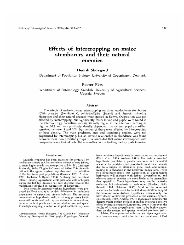 Effect of Intercropping in Maize | PDF | Biological Pest Control ...