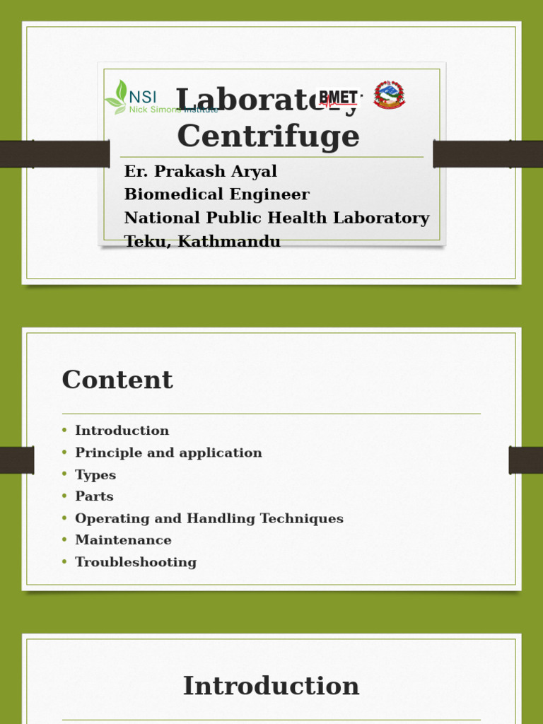 Laboratory Centrifuge Overview and Safety | PDF | Centrifuge ...
