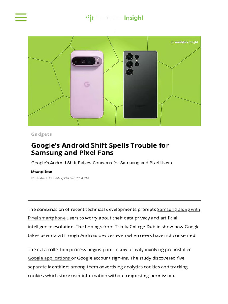 Google’s Android Shift Spells Trouble for Samsung and Pixel Fans | PDF ...