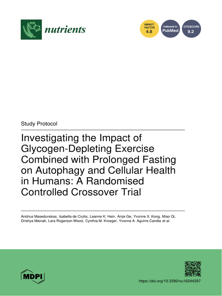 Nutrients 16 04297 With Cover | PDF | Autophagy | Cell Biology