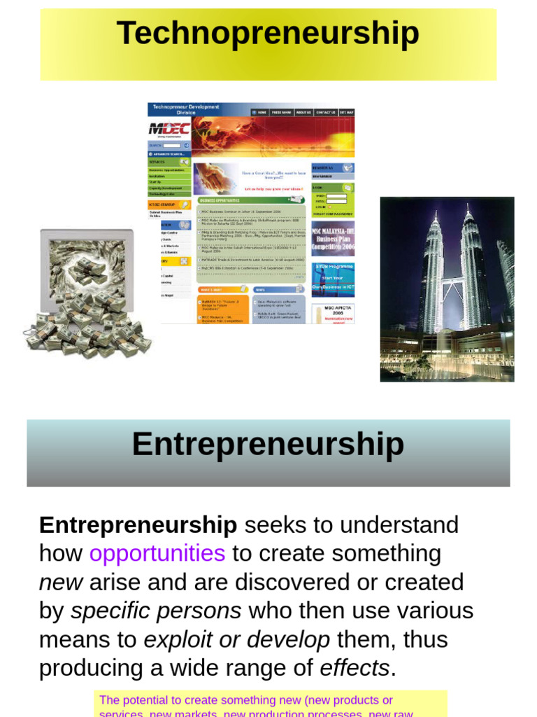 Technopreneurship | PDF | Invention | Entrepreneurship