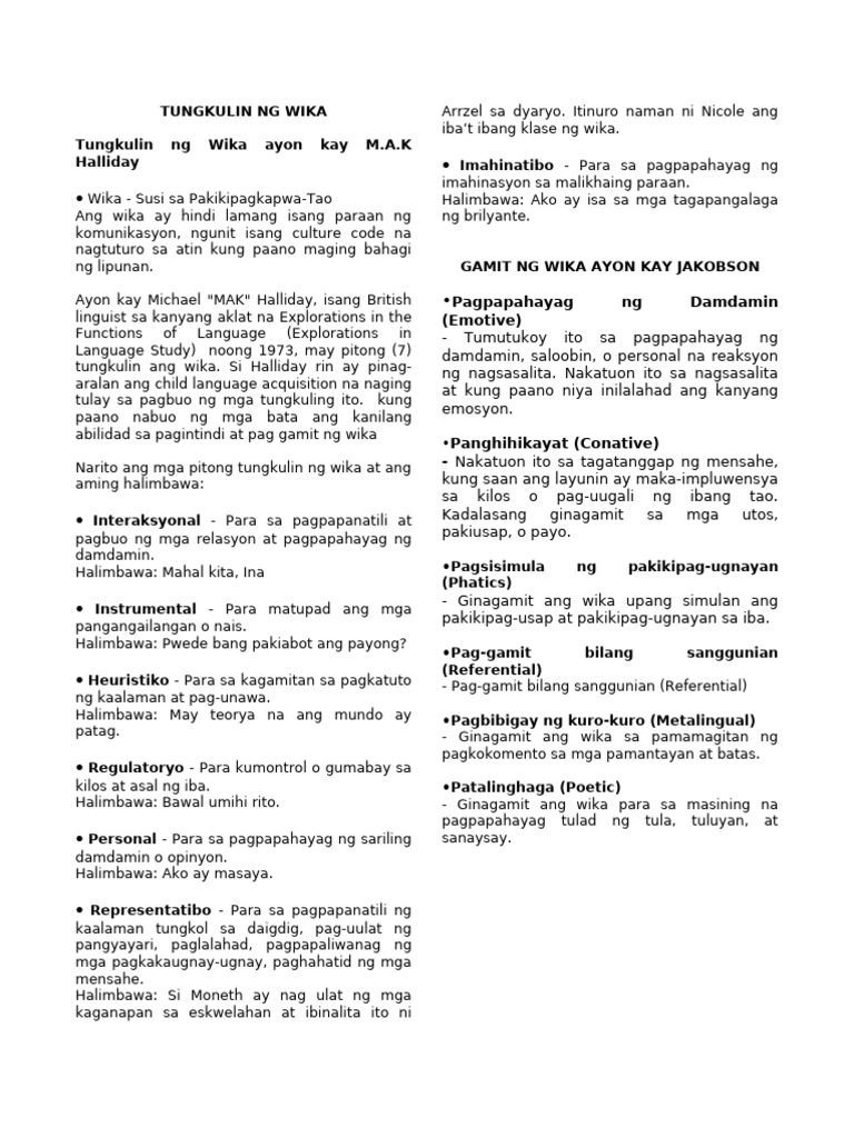 Fil101 Tungkulin NG Wika | PDF