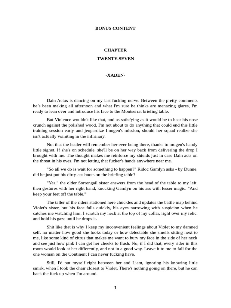Fourth Wing - Xaden's Pov (Chapter 27) Bonus Content | PDF