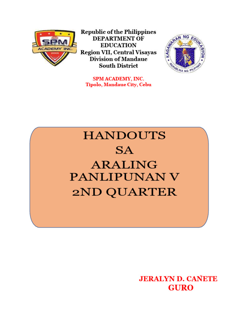 SPM Academy Inc. 2nd Quarter Handouts | PDF