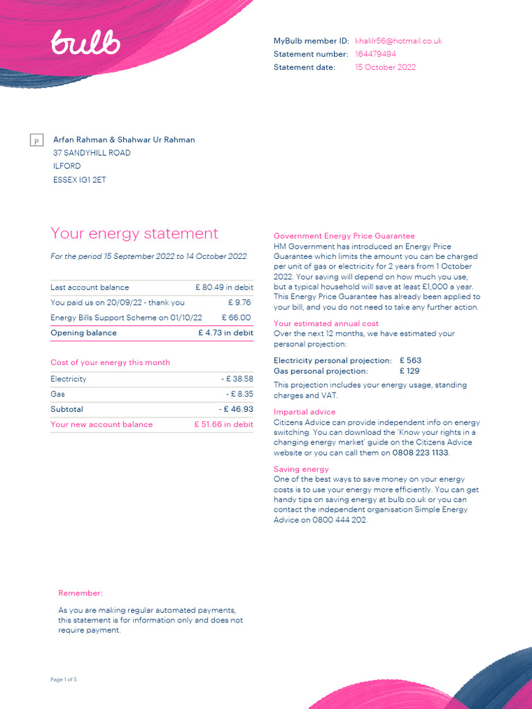 Bulb Statement 2022 10 15 86745853 | PDF