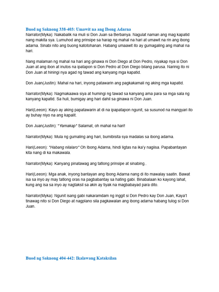 Ibong-Adarna-Final-Script | PDF