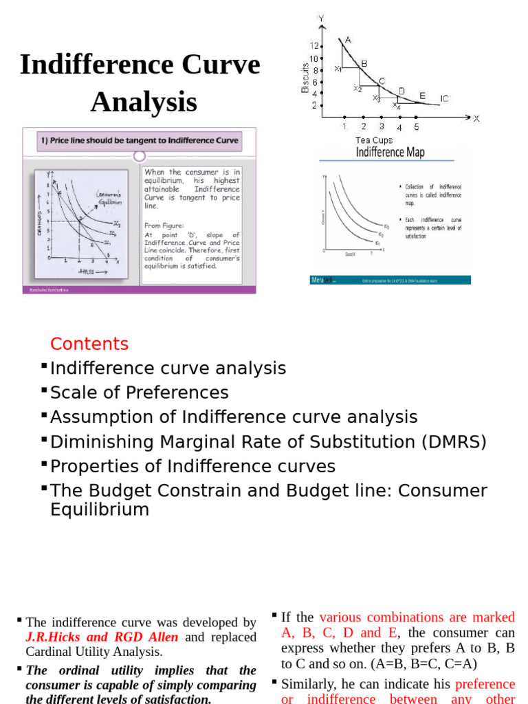 Indifference Curve Analysis, Online | PDF | Utility | Microeconomics