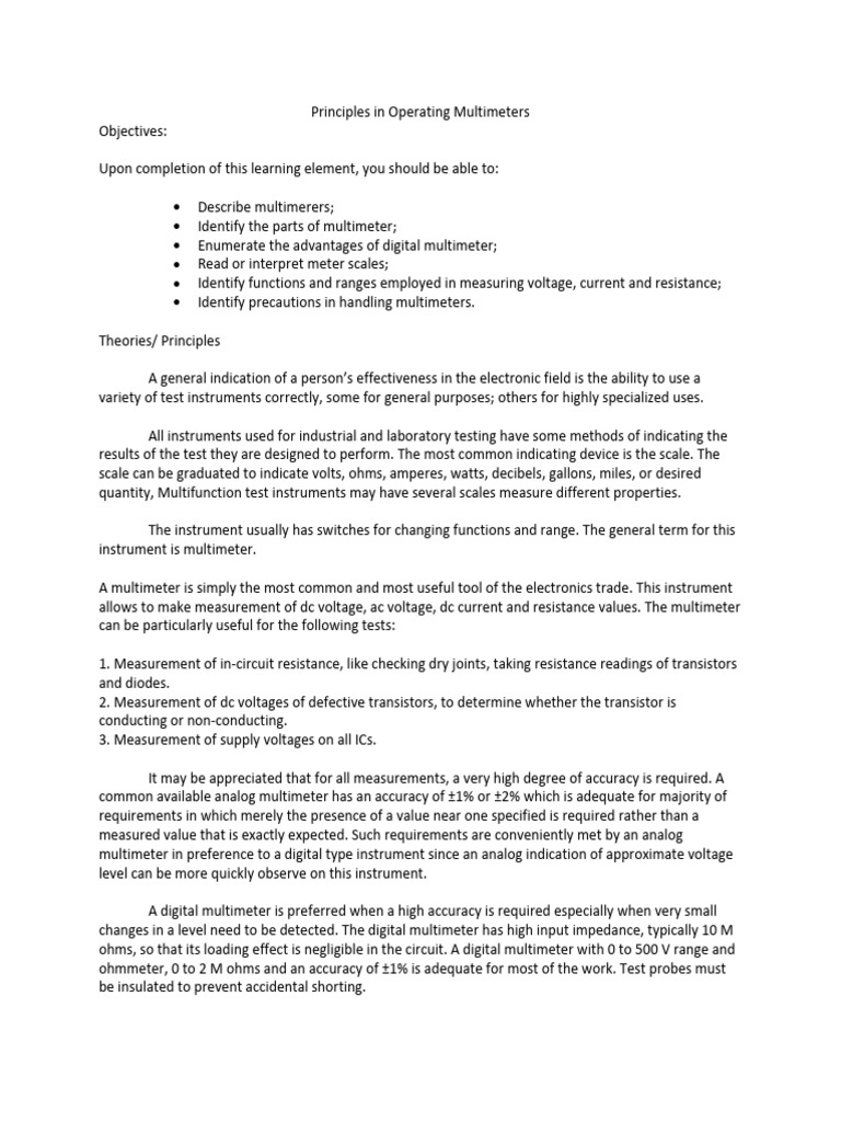 LEC7 - Principles of Ohmmeter | PDF | Electromagnetism | Equipment