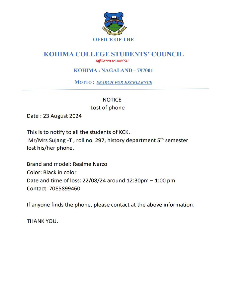 Notice (KCK) | PDF