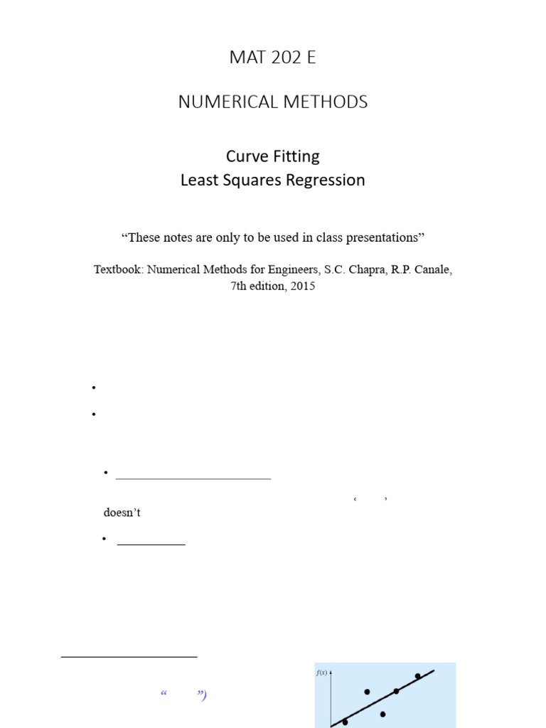 Numerical Methods: Curve Fitting Techniques | PDF | Errors And ...