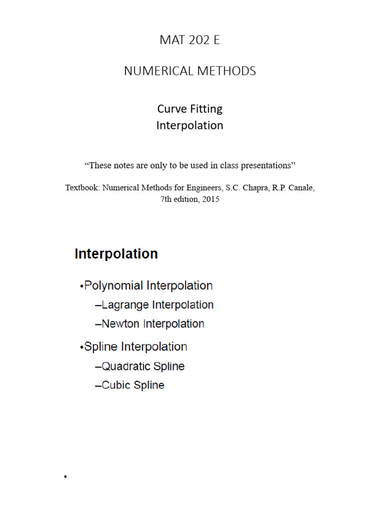 L8 CurveFitting (Interpolation) | PDF | Spline (Mathematics ...